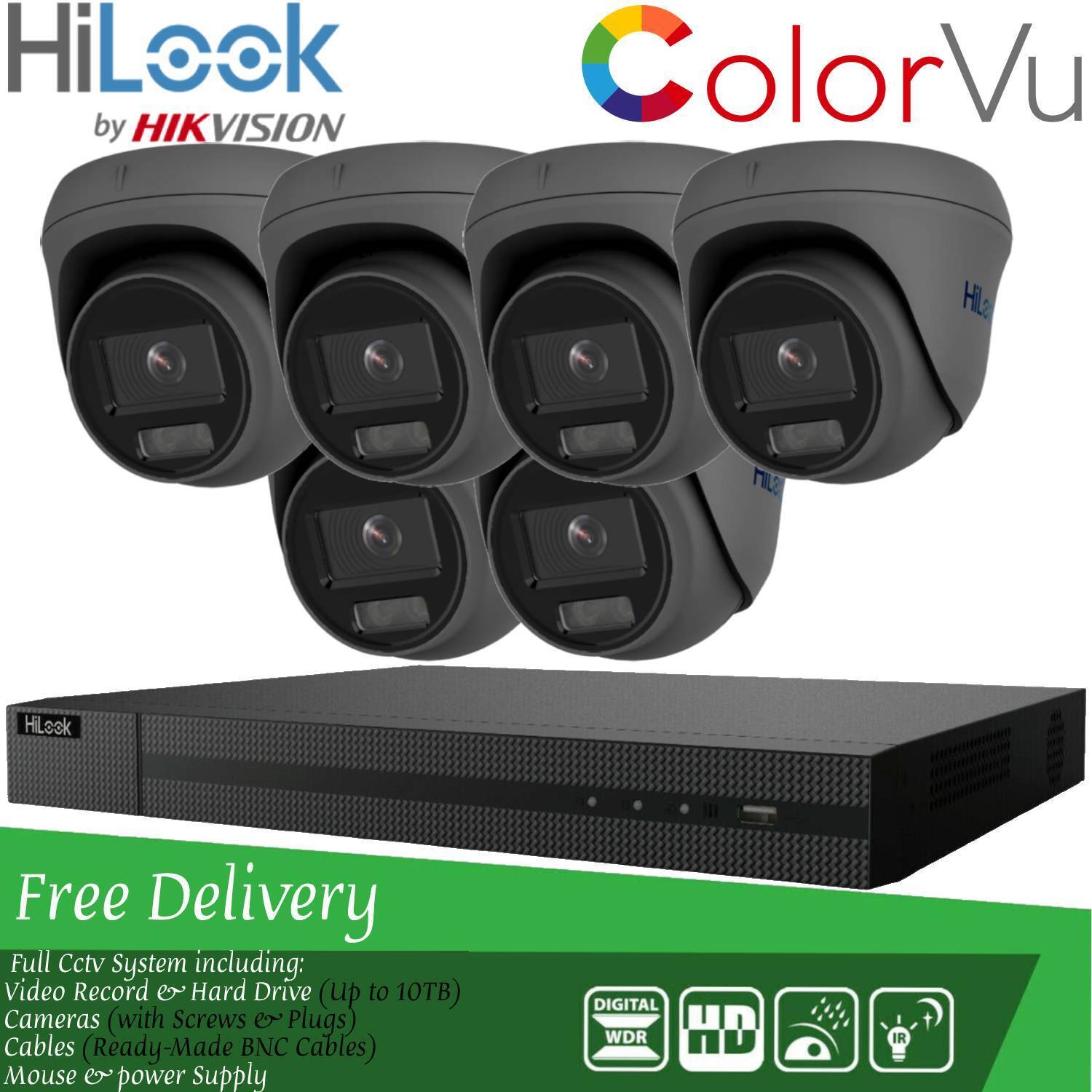 Hilook COLORVU POE IP CCTV SYSTEM UHD 8MP NVR 4K 5MP 24/7 COLORVU CAME – CCTVVILLAGE